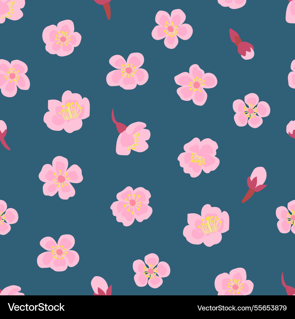 Seamless pattern with cute spring flowers Vector Image