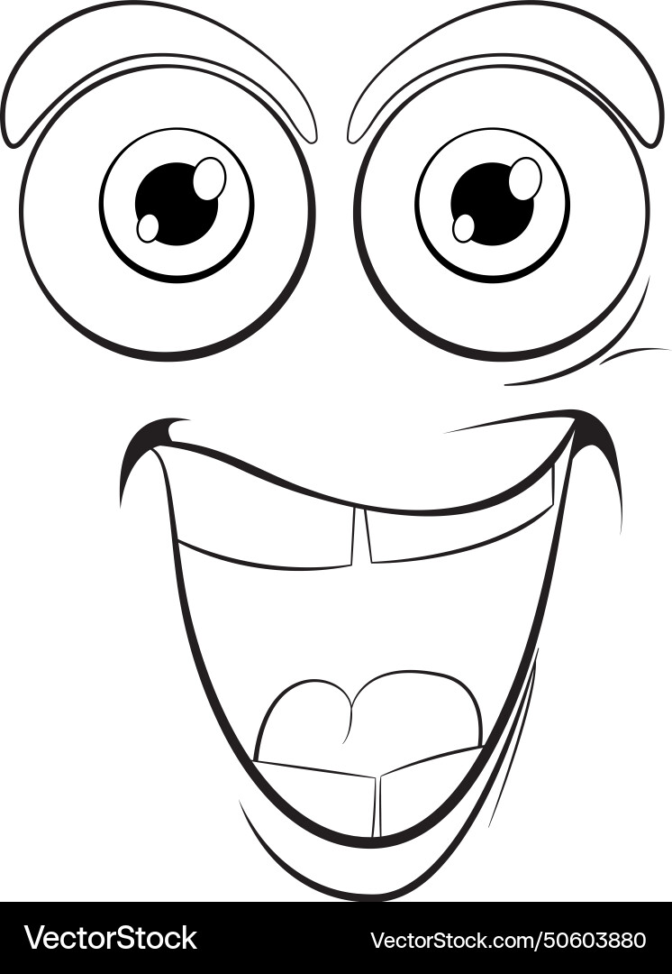 Black and white of a smiling face Royalty Free Vector Image