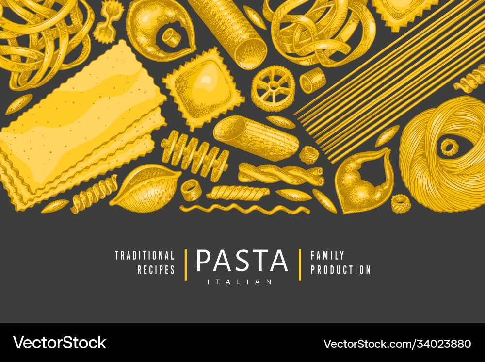 Italian pasta design template hand drawn food Vector Image