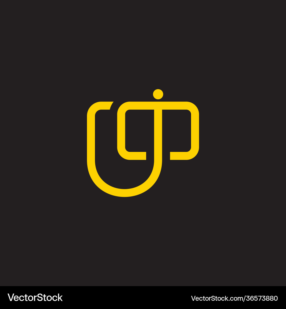 Letter mj simple overlapping line geometric flat Vector Image