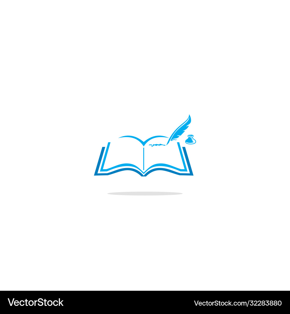 Open book write logo Royalty Free Vector Image
