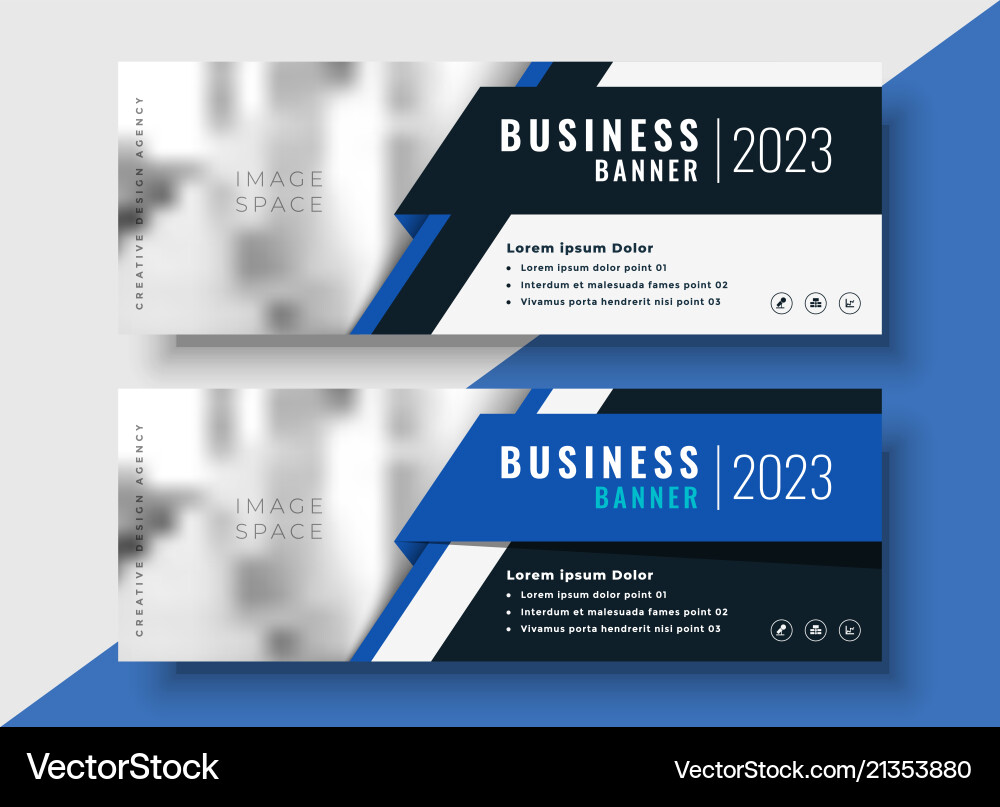 Professional blue business banners with image Vector Image