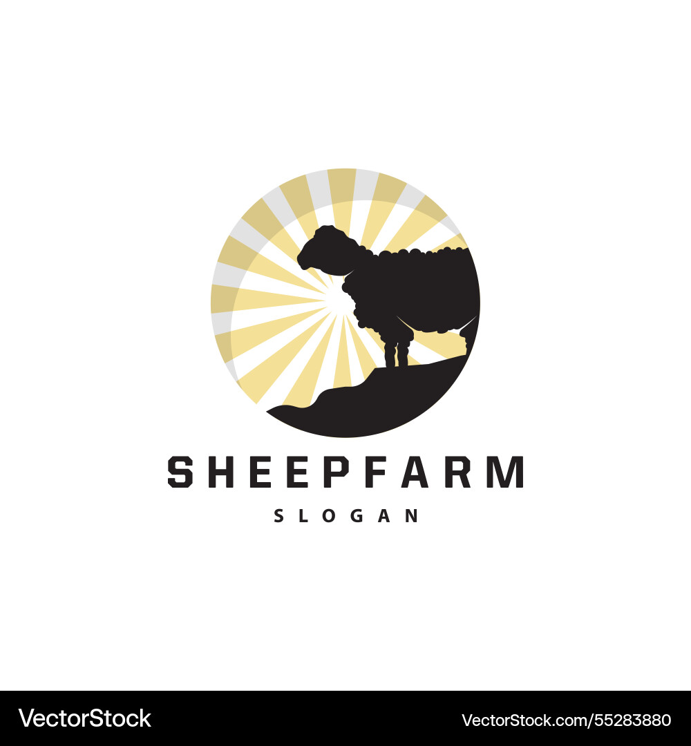 Sheep farm logo design inspiration simple Vector Image