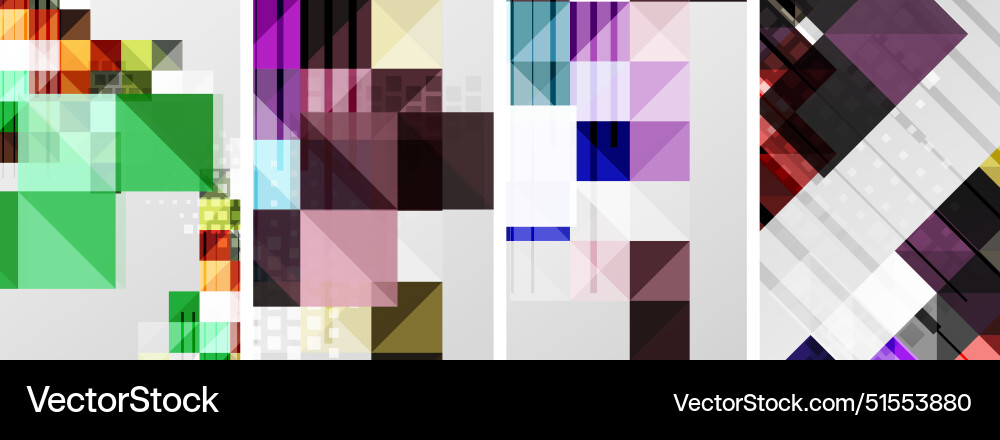 Square abstract poster set Royalty Free Vector Image