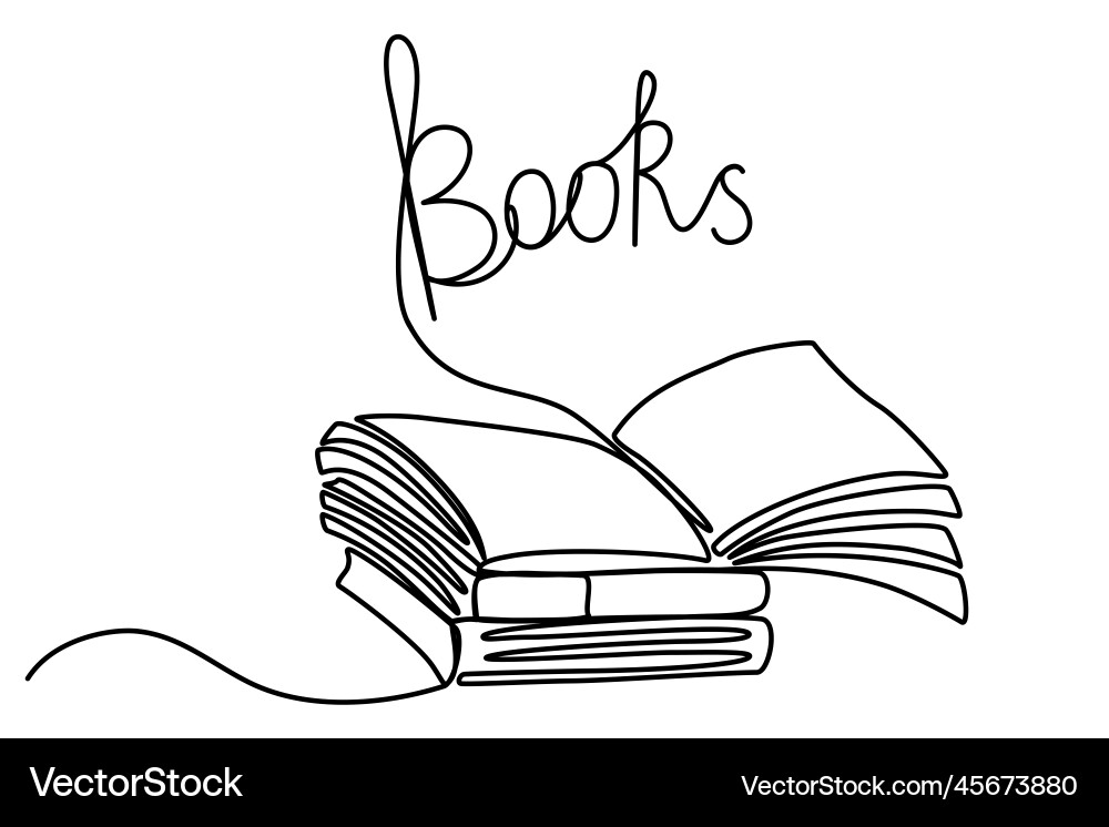 Stack of Books - Line Art Royalty Free Vector Image