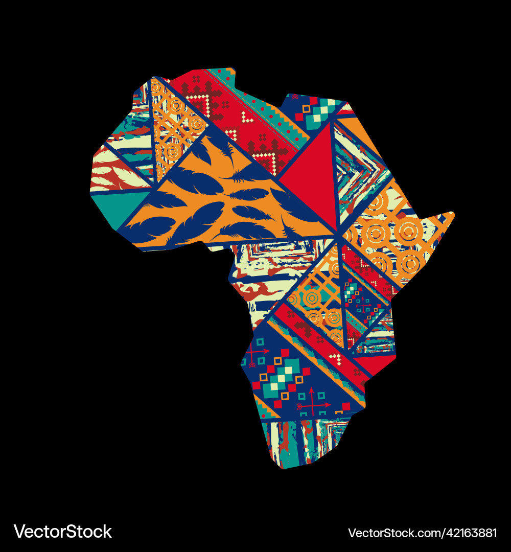 African continent black background Royalty Free Vector Image