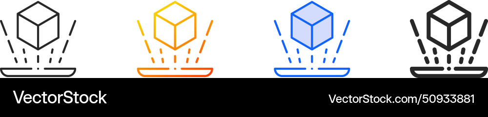 Augmented reality iconthin linear gradient blue Vector Image