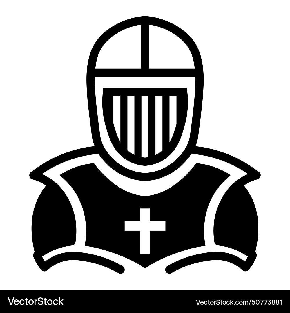 Black knight icon on white background Royalty Free Vector