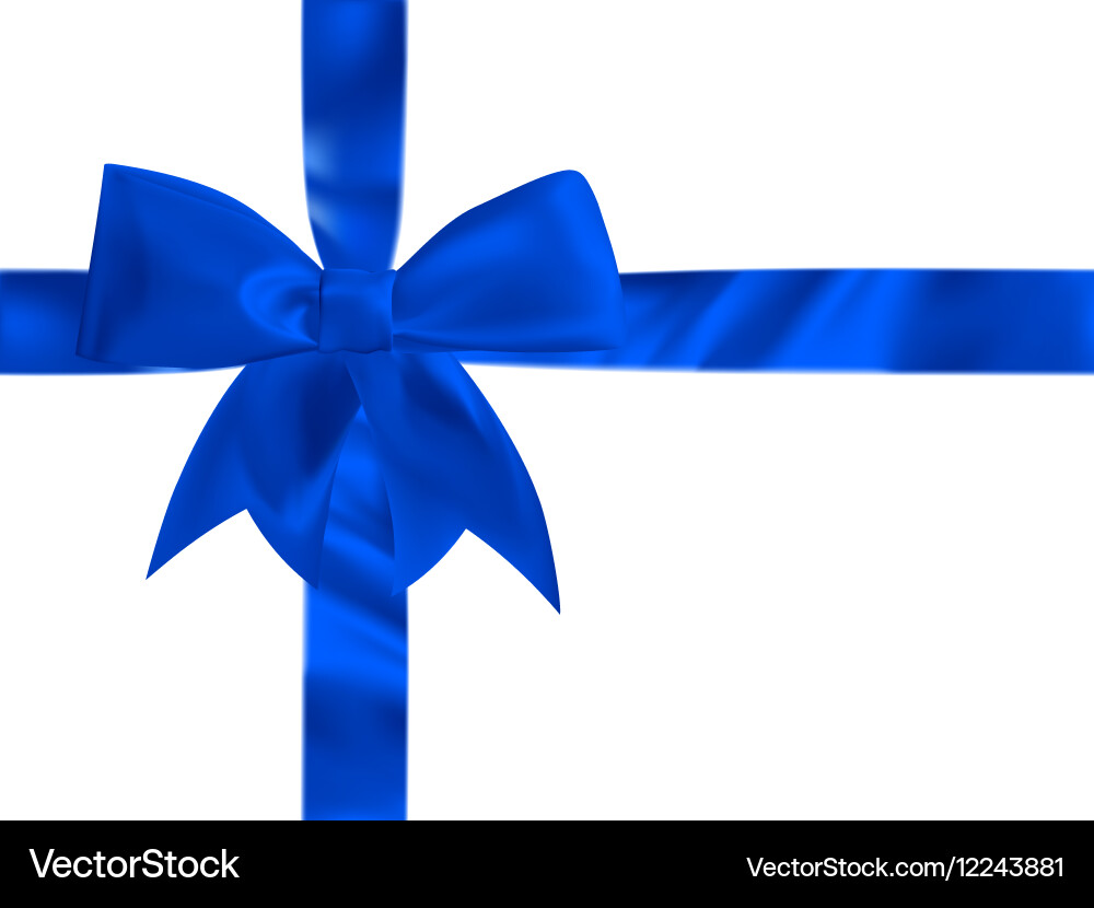 Blue bow top view eps 10 Royalty Free Vector Image