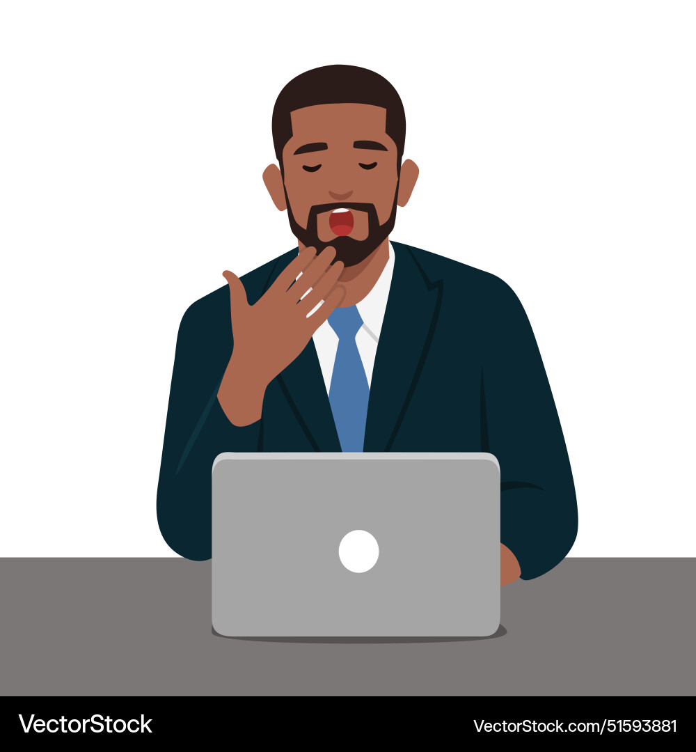 Bored business man worker procrastinating Vector Image