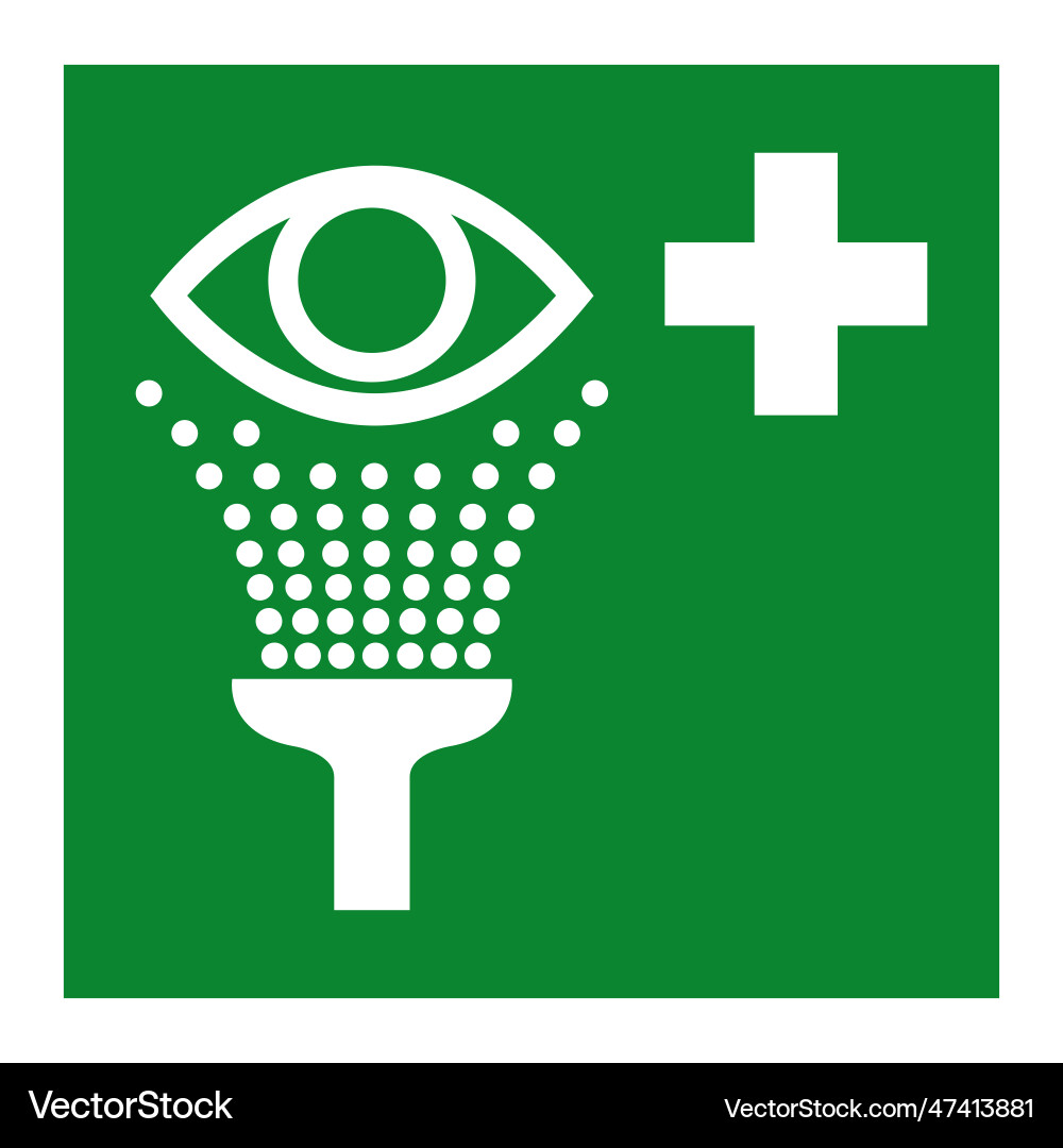 Eye wash station symbol isolate on white Vector Image