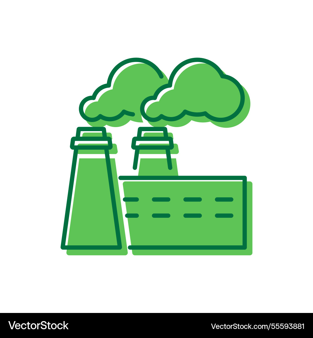 Factory industry building icon industrial Vector Image