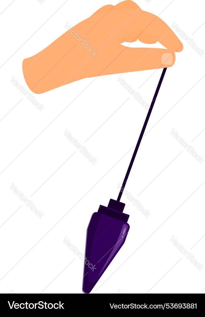 Hand holding dowsing pendulum for divination Vector Image