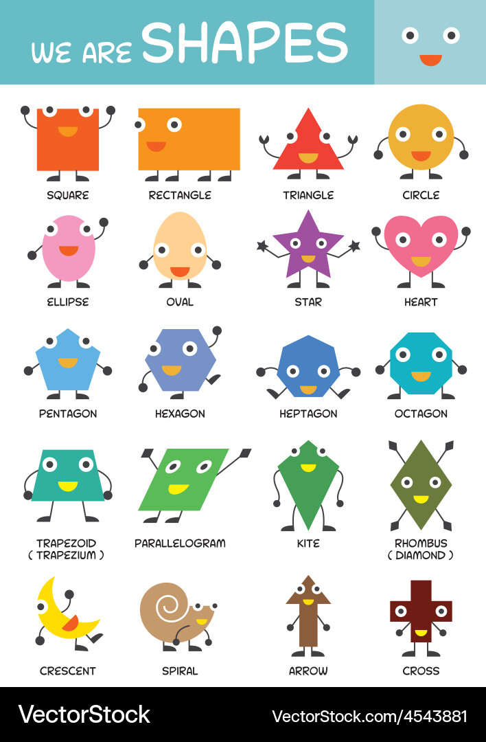 Kids Shape Chart - Educational Learning Tool Vector Image