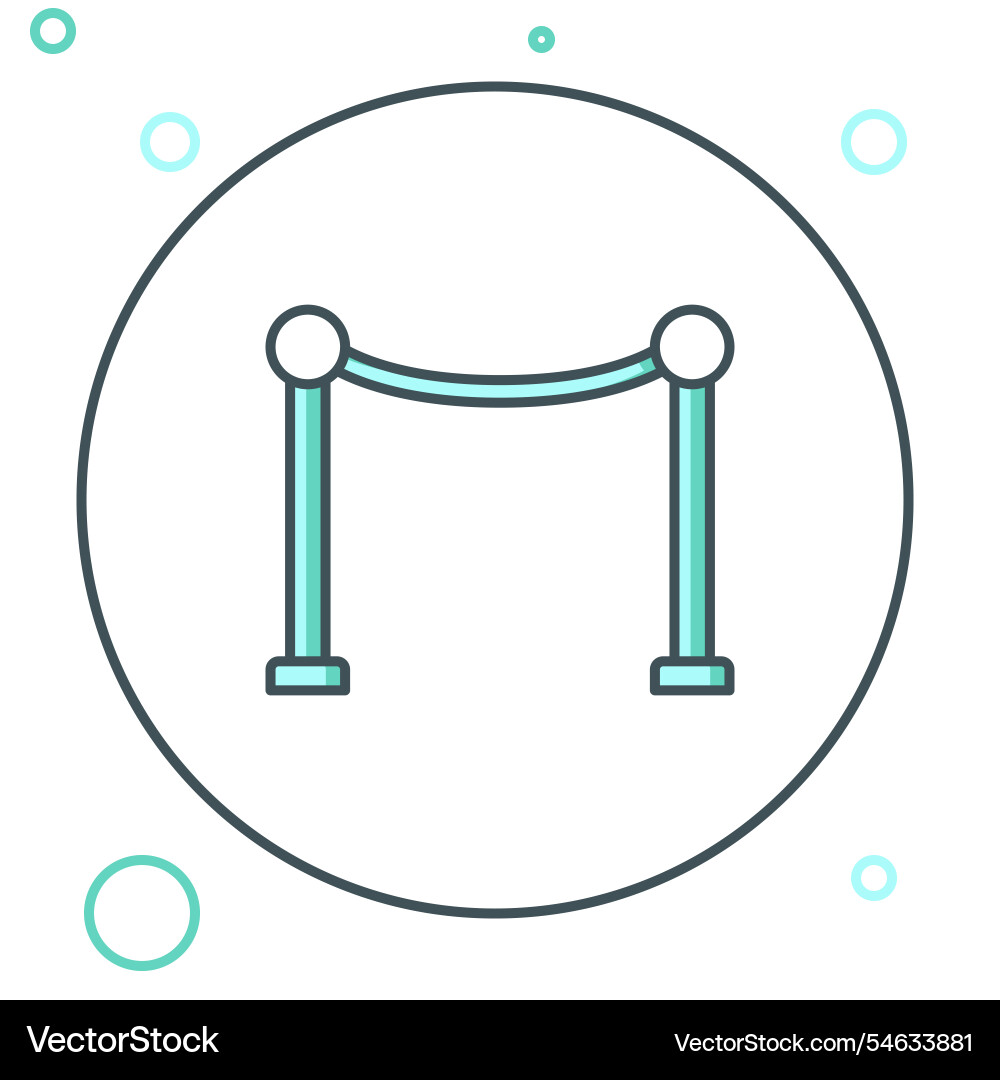 Line rope barrier icon isolated on white Vector Image