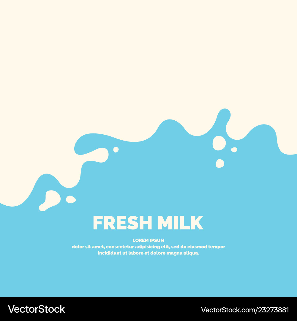 Modern poster fresh milk with splashes on a light Vector Image