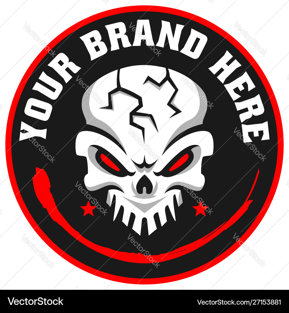 Skull logo icon or with wings skeleton Royalty Free Vector