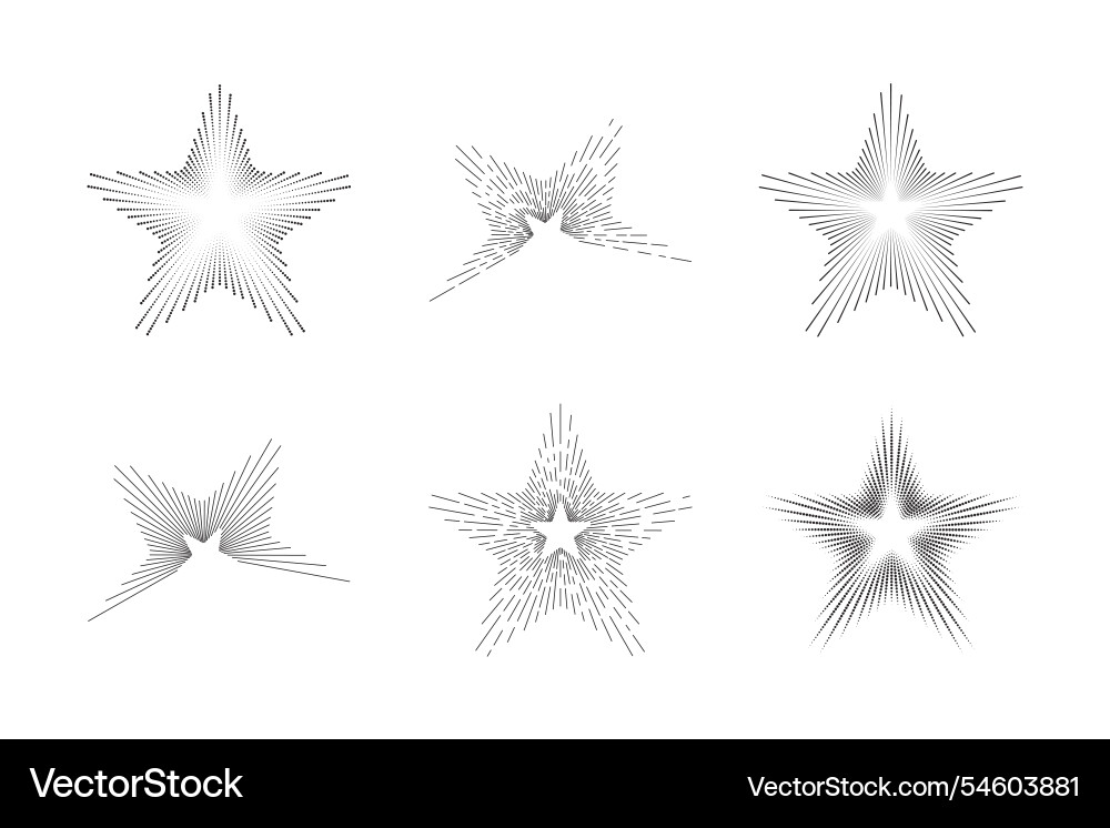 Vintage starburst line icons set Royalty Free Vector Image