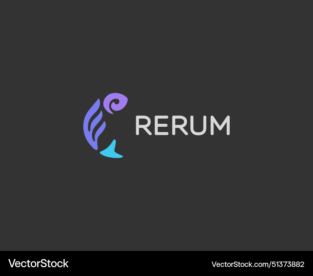 Abstract fish and water splash logotype creative Vector Image