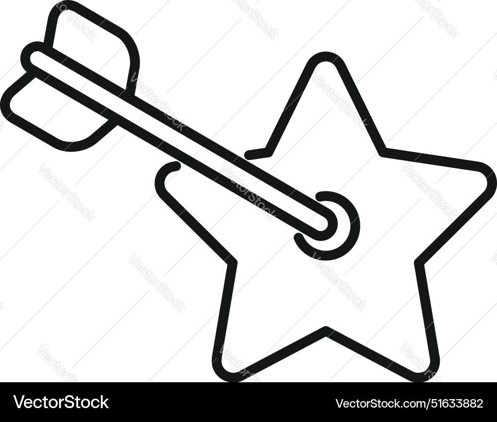 Arrow hitting center of star target icon Vector Image