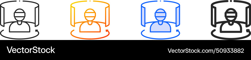 Augmented reality iconthin linear gradient blue Vector Image