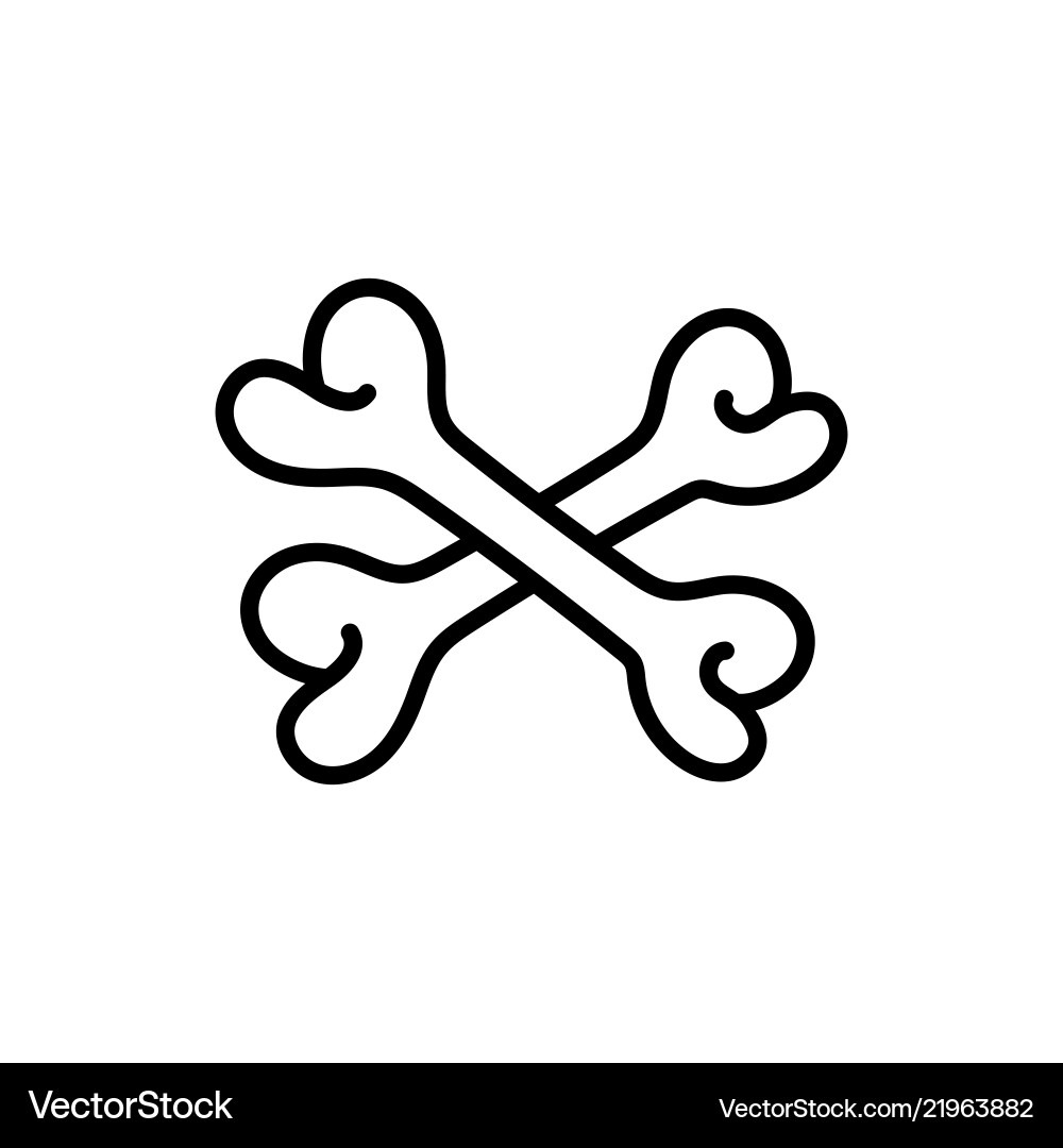 Bones cross doddle icon crossed cartoon Royalty Free Vector