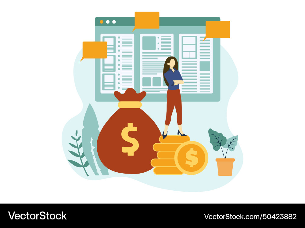 Business marketing flat design Royalty Free Vector Image