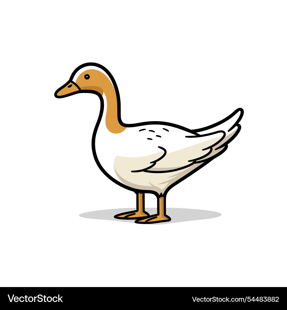 Cartoon Ente auf weißem Hintergrund Lizenzfreier Vektor