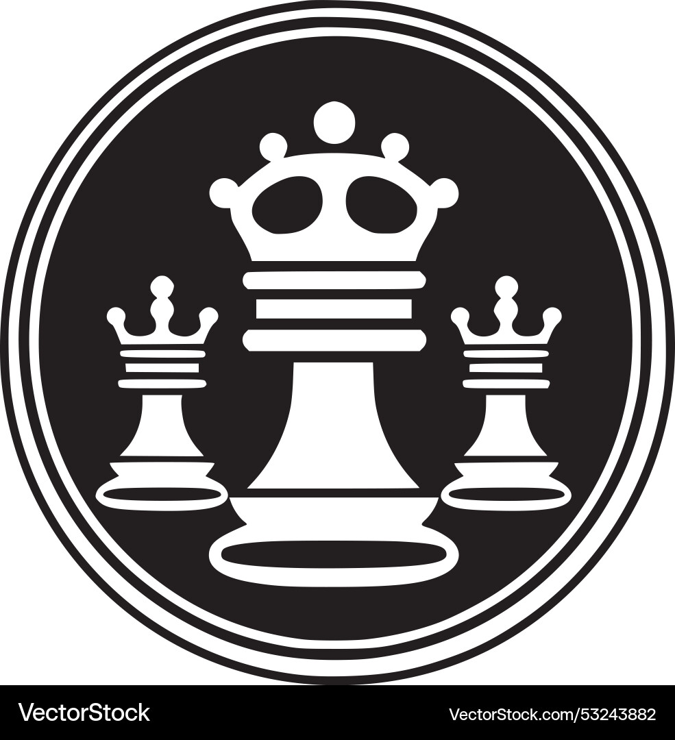 Chess - minimalist and flat logo Royalty Free Vector Image
