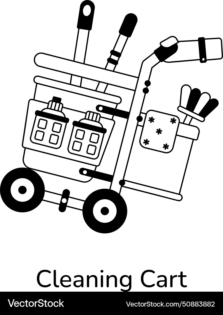 Cleaning cart Royalty Free Vector Image - VectorStock