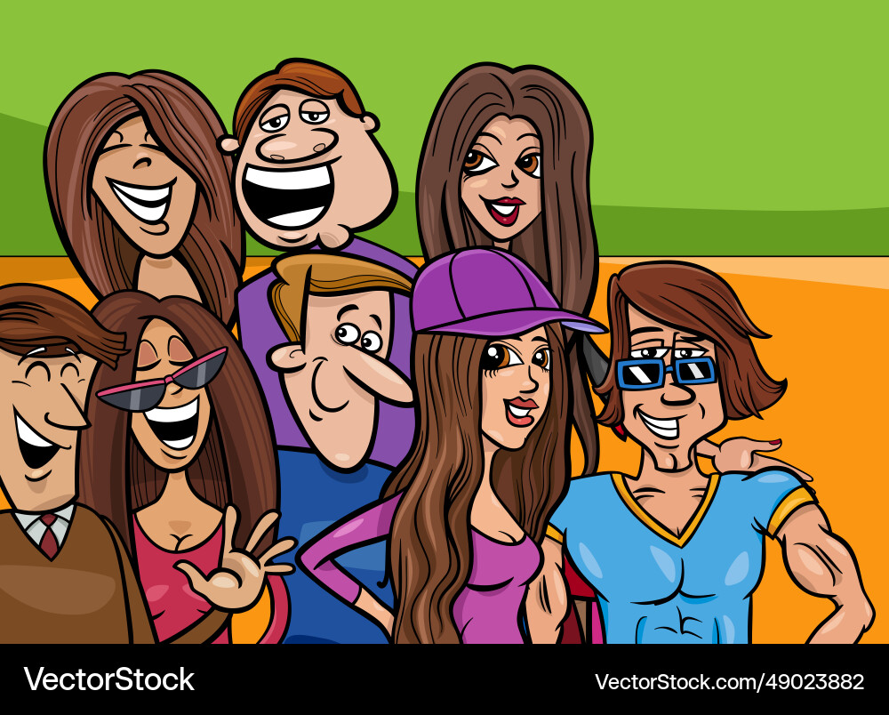 Funny Group Photo Cartoon