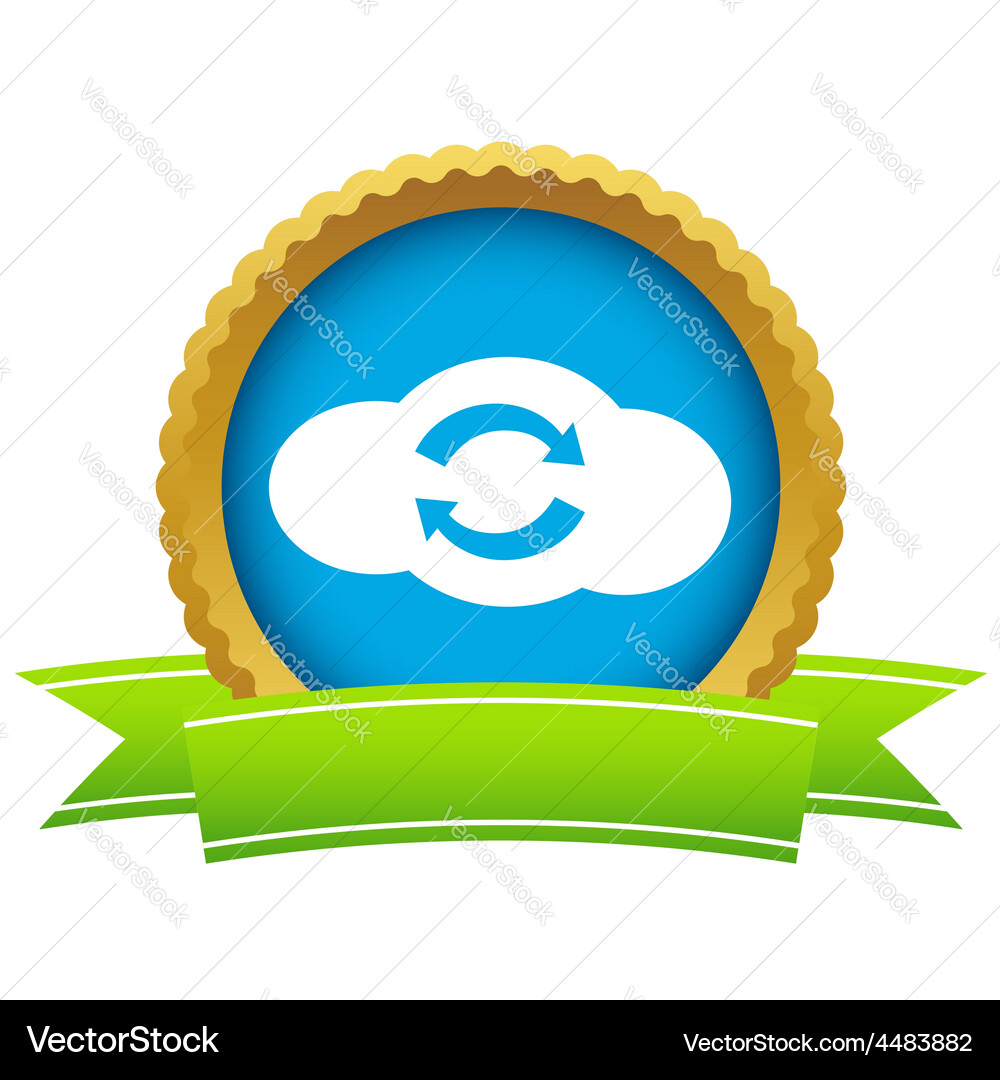 Gold reverse cloud logo Royalty Free Vector Image