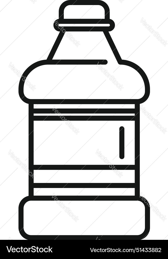 Plastic water bottle line art Royalty Free Vector Image