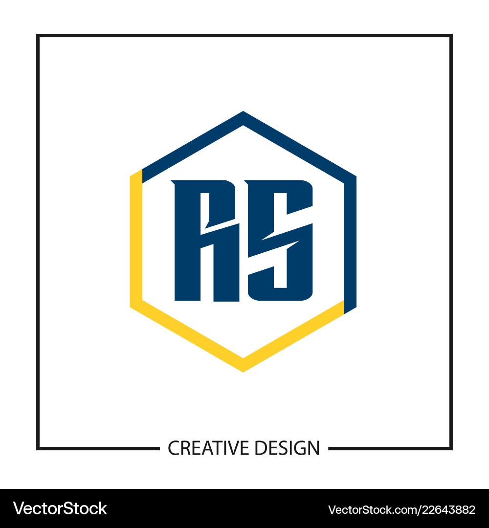 RS Initial Letter Logo Template Royalty Free Vector Image
