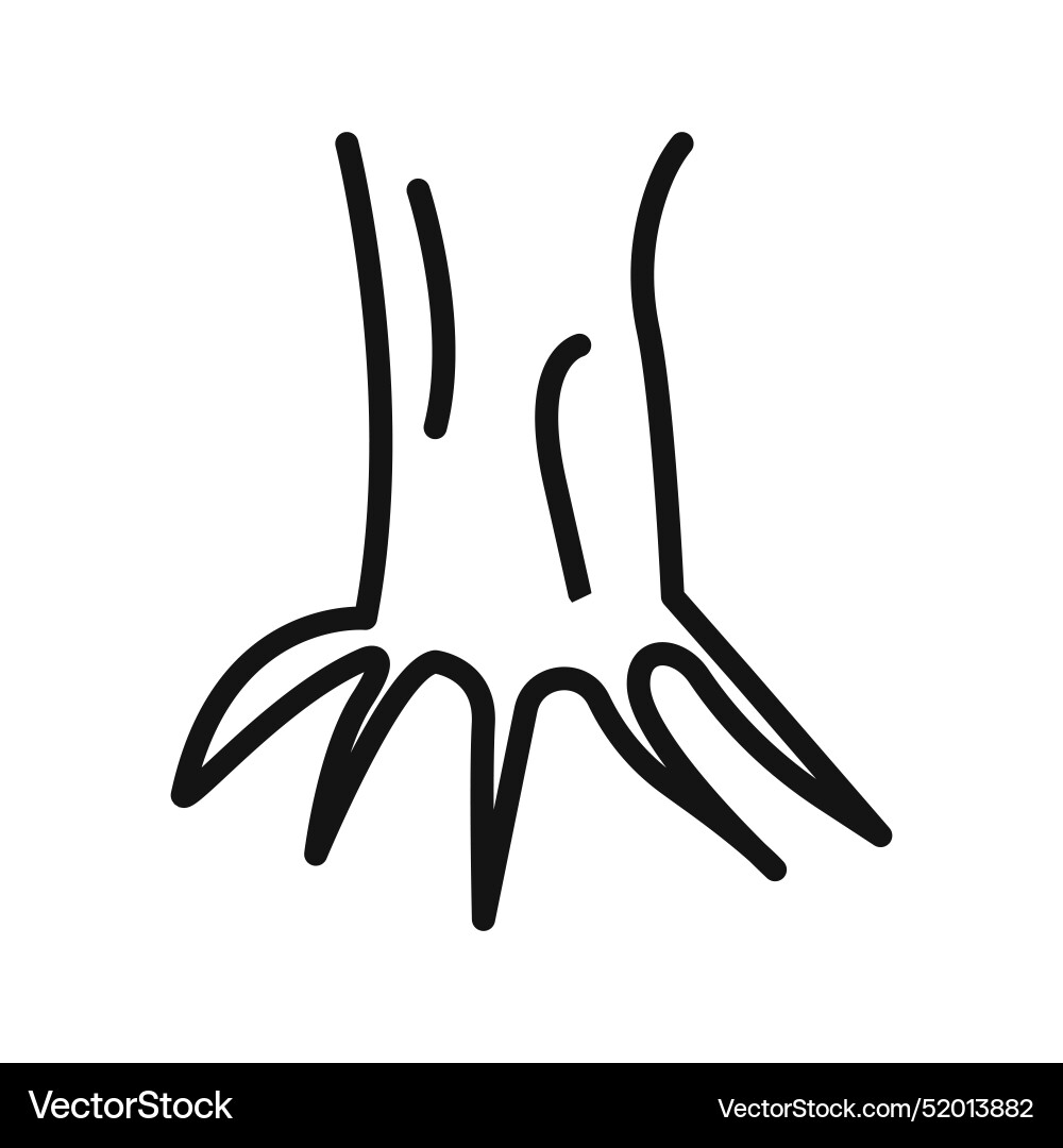 Rubber roots icon black line art Royalty Free Vector Image