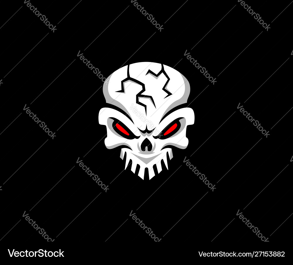 Skull logo icon or with wings skeleton Royalty Free Vector