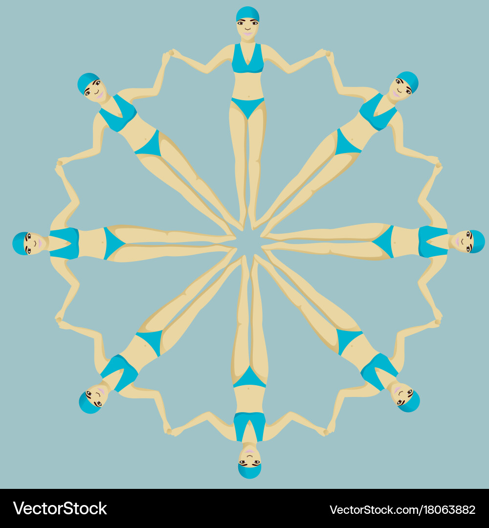 Synchronized swimming Royalty Free Vector Image