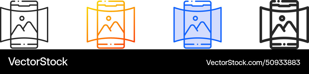 Augmented reality iconthin linear gradient blue Vector Image