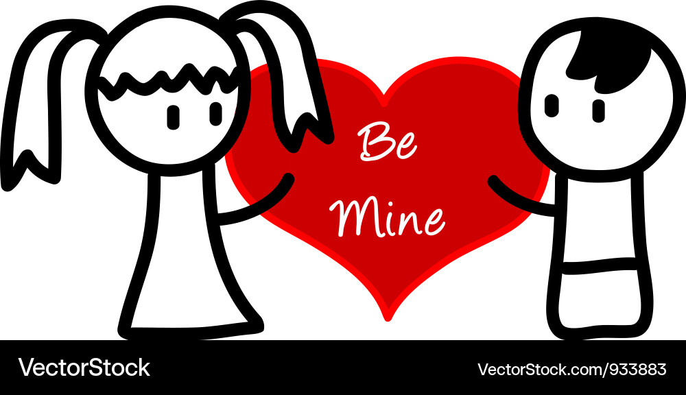 Be mine cartoon Royalty Free Vector Image - VectorStock