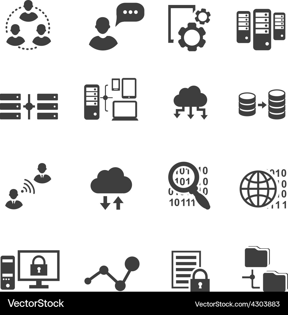 Big data icon set analytics cloud computing Vector Image