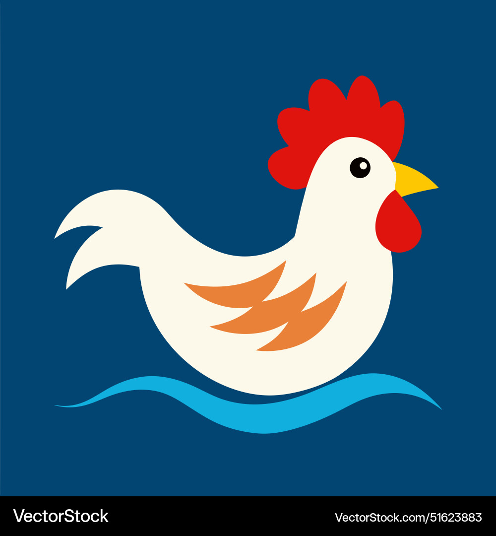 Brahma chicken swims icon Royalty Free Vector Image