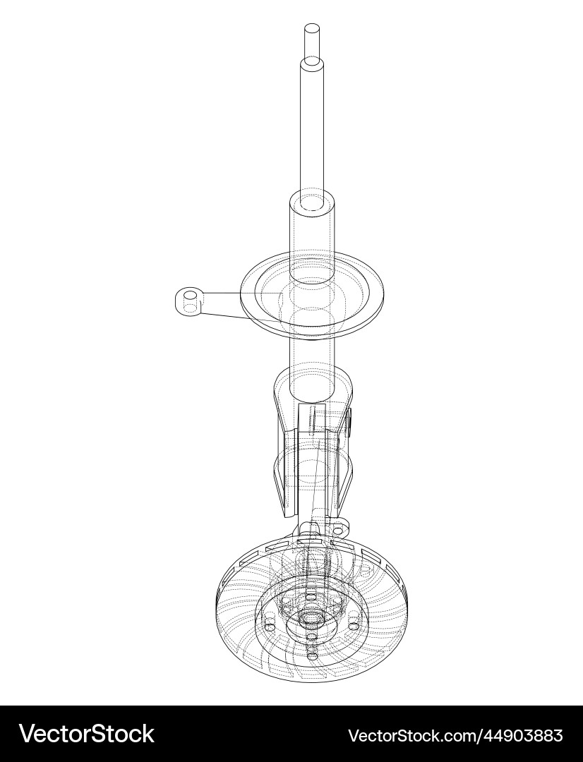 Car suspension with shock absorber Royalty Free Vector Image