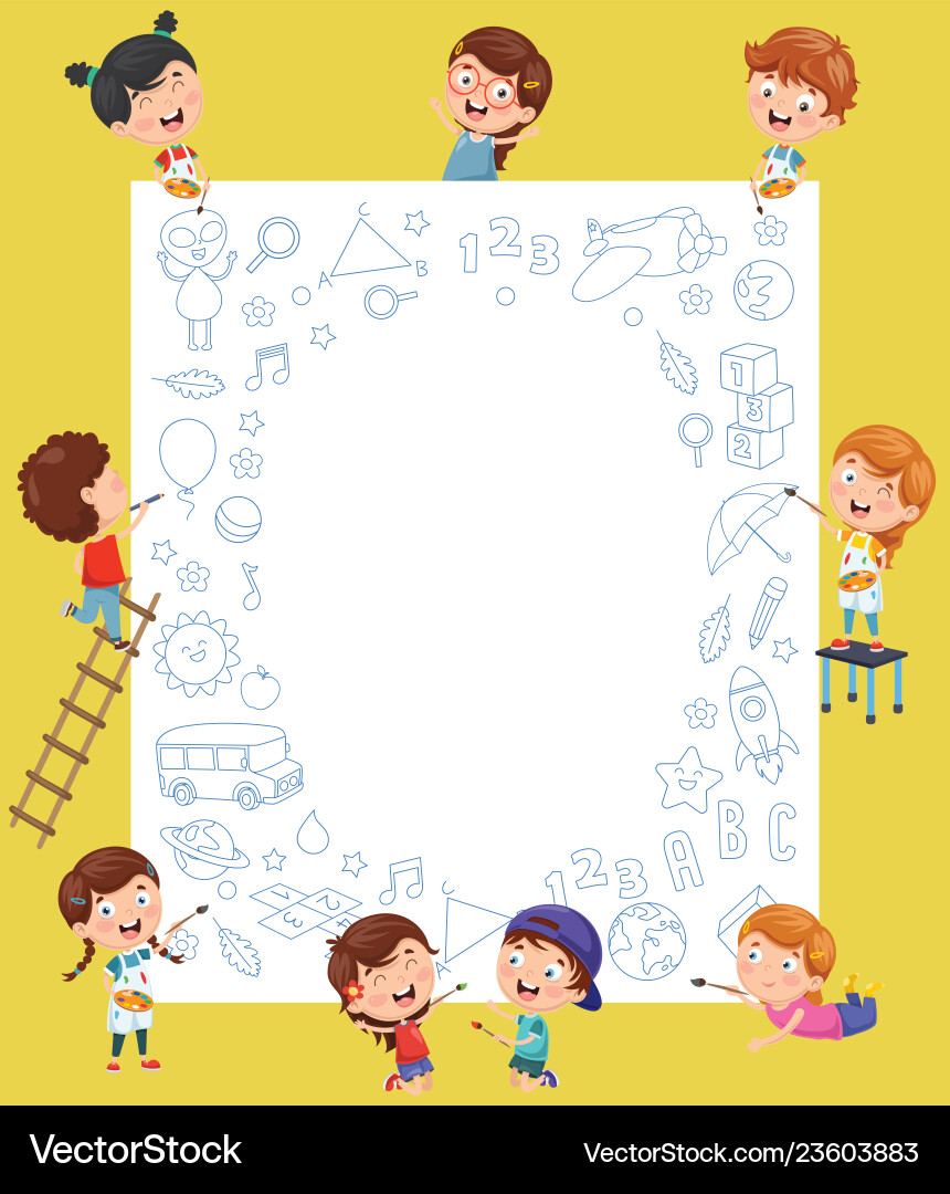 Children sketching Royalty Free Vector Image - VectorStock