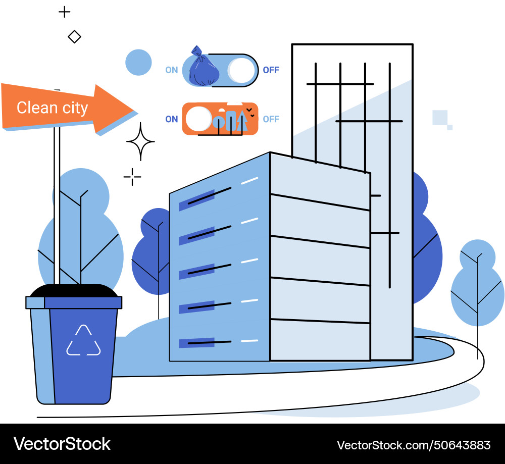 Clean city the invests in social programs Vector Image