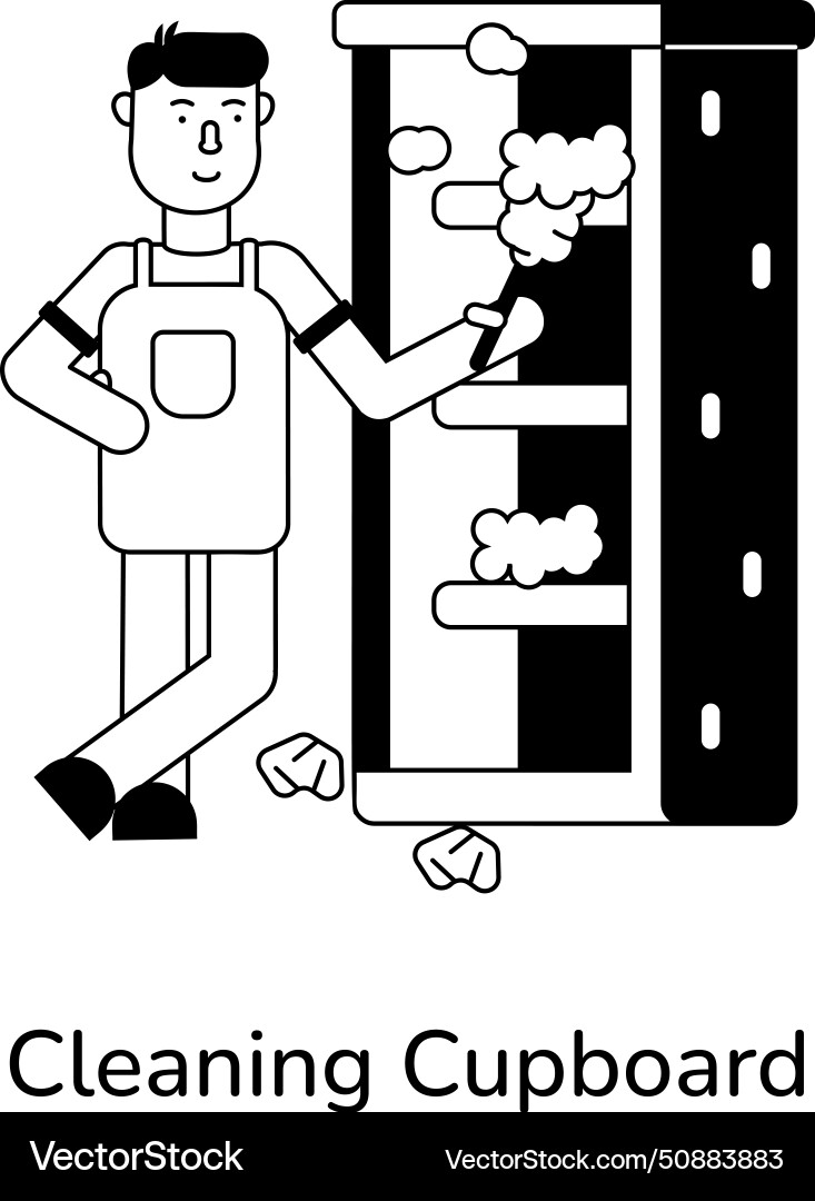 Cleaning cupboard Royalty Free Vector Image - VectorStock