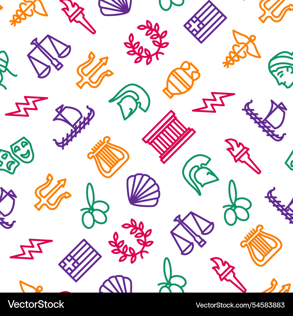 Greek concept thin line seamless pattern Vector Image