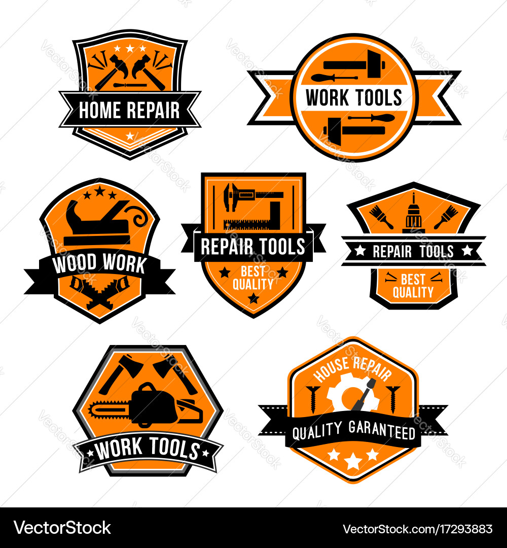 Hardware work tool isolated icons Royalty Free Vector Image