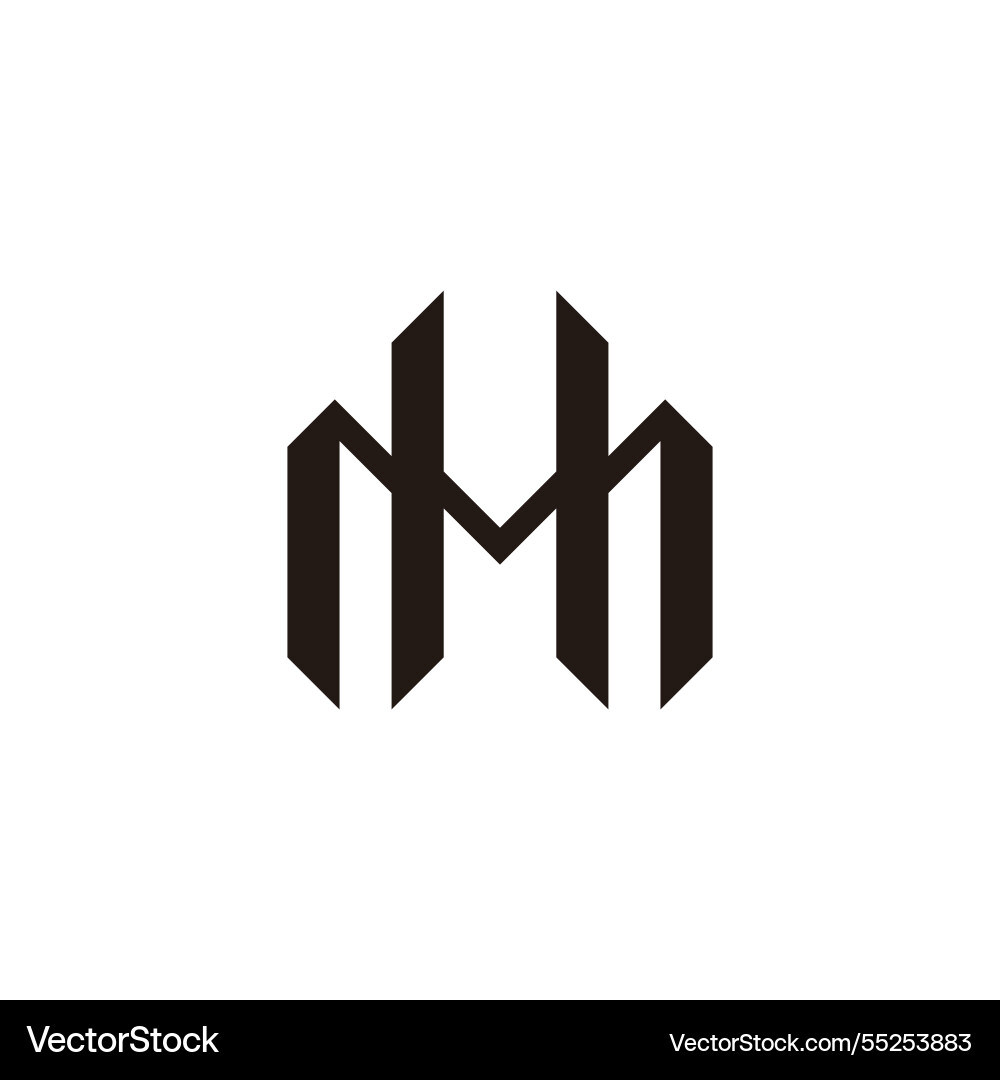 Letters mh simple construction geometric shape Vector Image