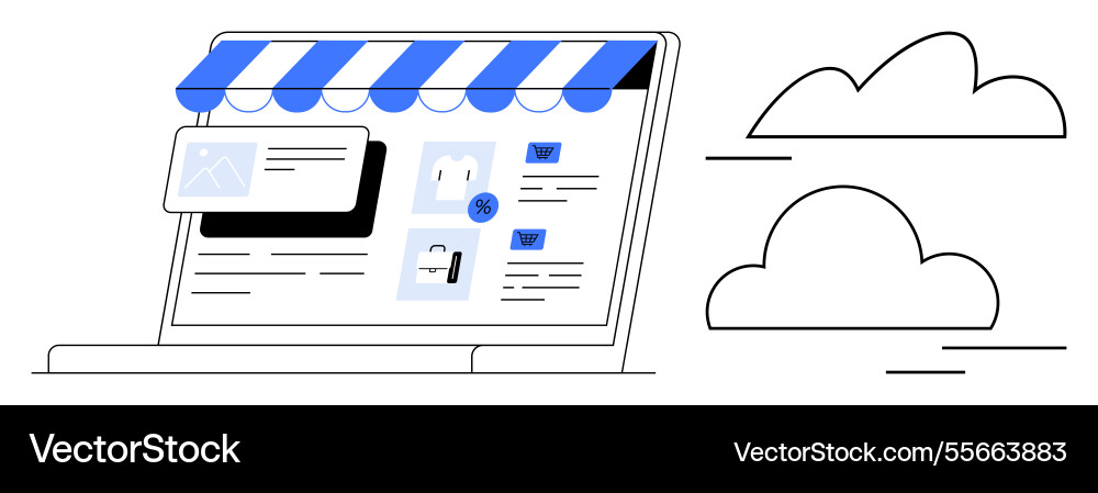 Online storefront on laptop with cloud integration