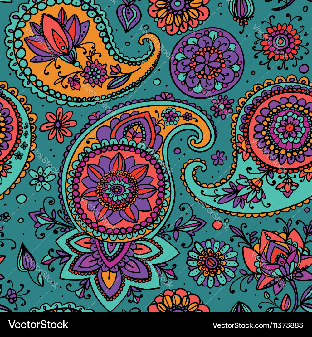 Paisley Floral Pattern Royalty Free Vector Image